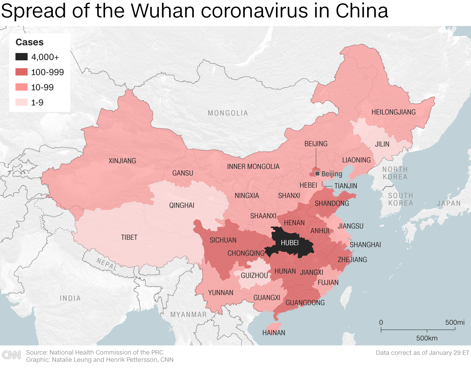 Wuhan coronavirus has now spread to every region within mainland China Wuhan coronavirus has now spread to every region within mainland China